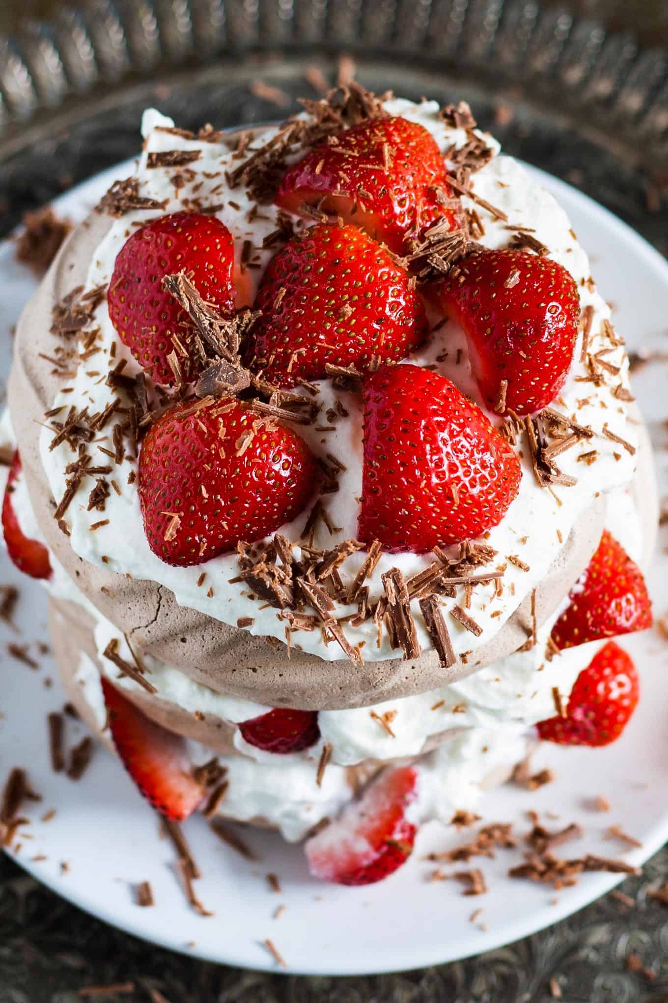 Chocolate Pavlova Cake » The Thirsty Feast by honey and birch