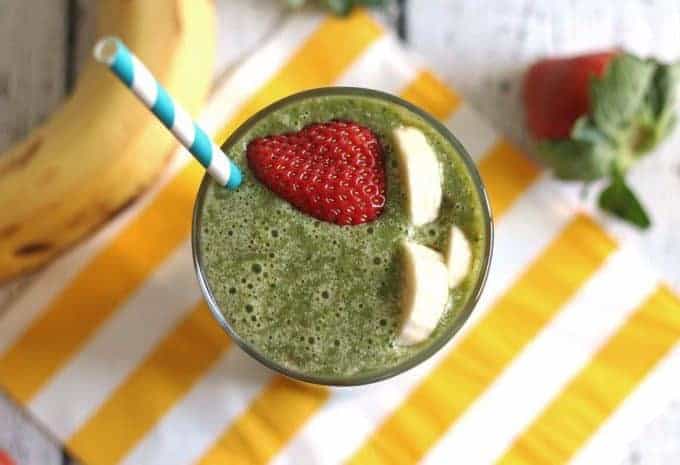 Strawberry Banana Green Smoothie » The Thirsty Feast by honey and birch