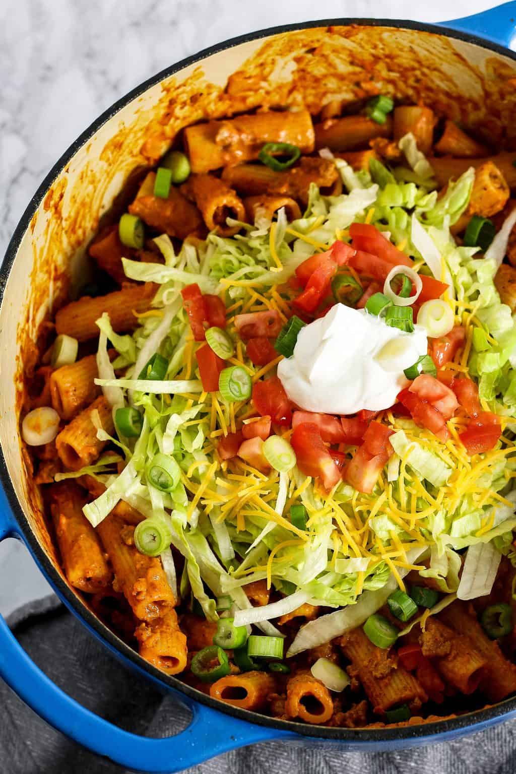 Creamy Taco Pasta Recipe - Easy and Cheesy