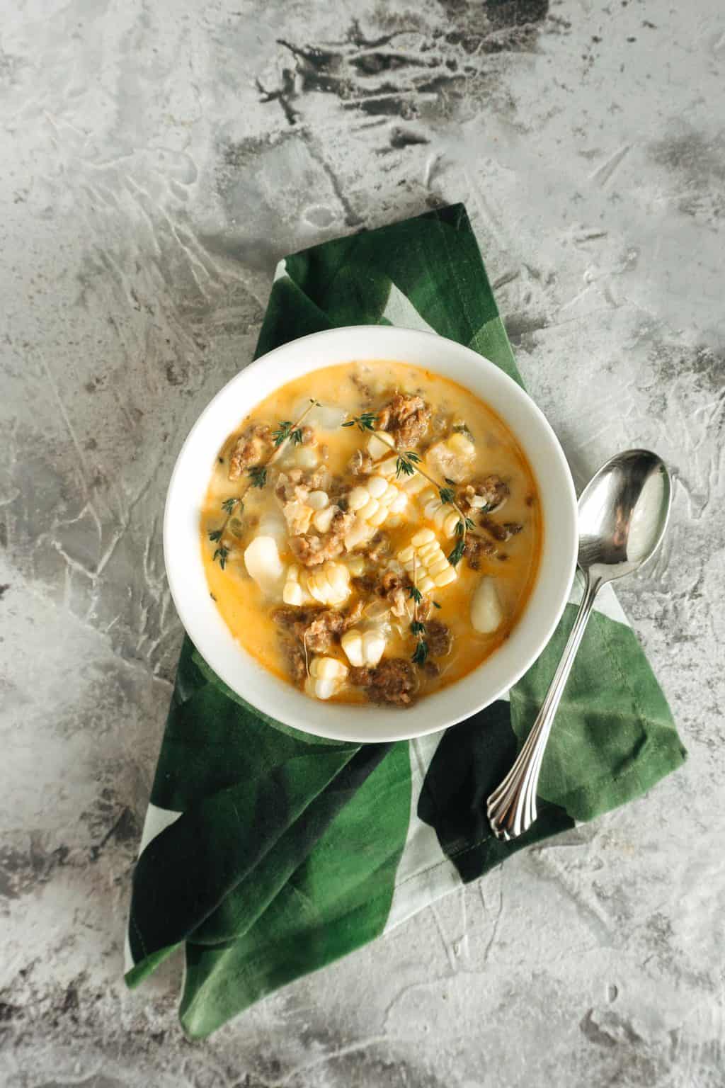 Easy Spicy Sausage Corn Chowder Recipe