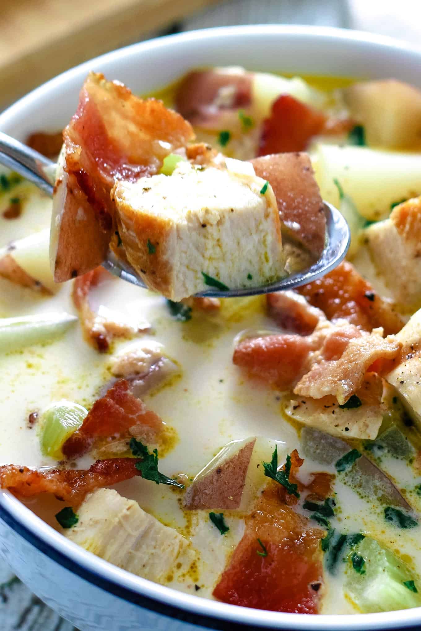 Chicken Potato Chowder » The Thirsty Feast by honey and birch